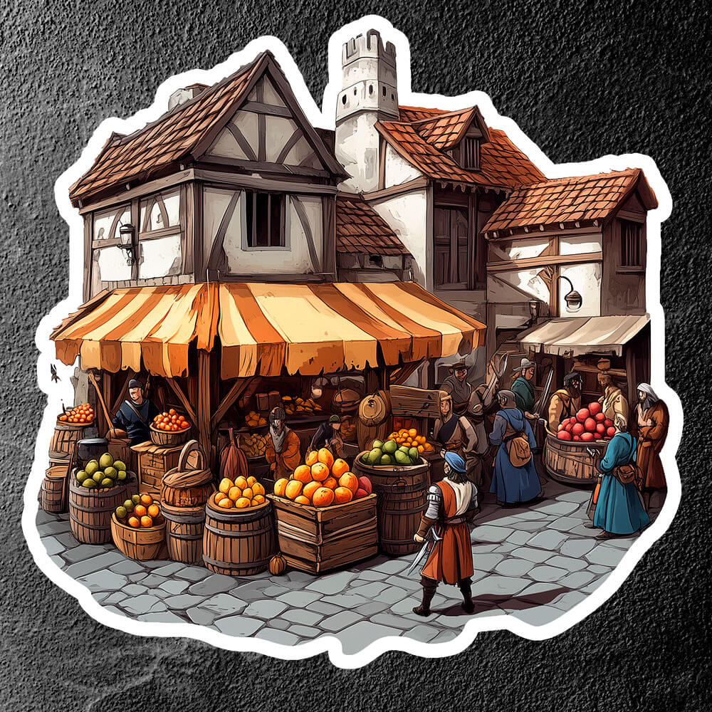 Medieval Marketplace - Vinyl Sticker – QuestBourne