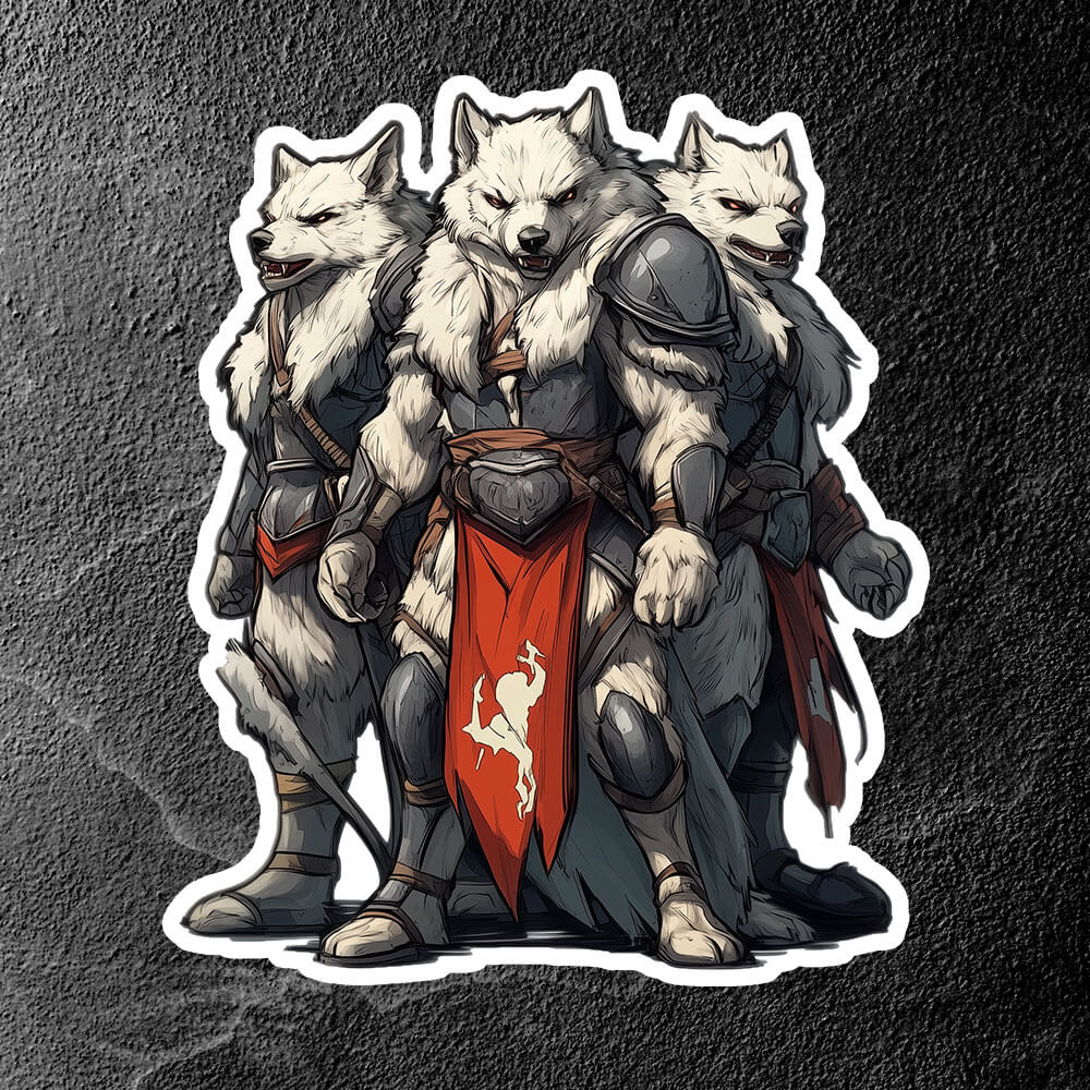Tri-Wolf Sentinel - Vinyl Sticker – QuestBourne