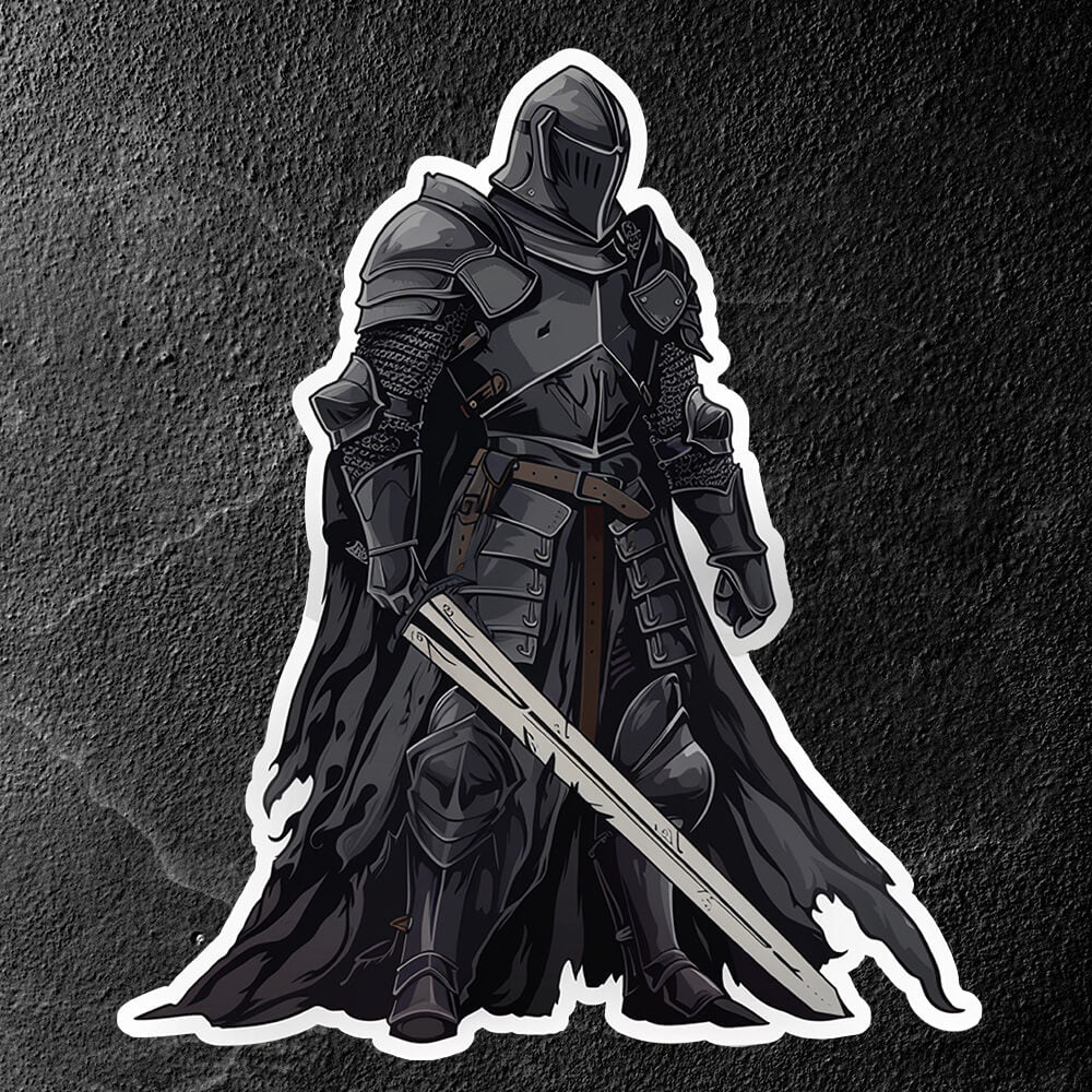 Knight With Black Armor 1 - Vinyl Sticker – QuestBourne