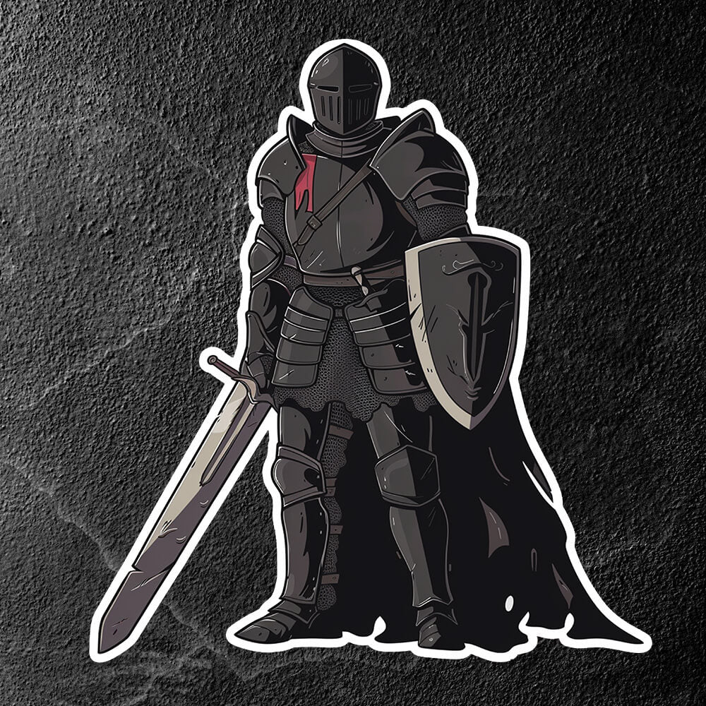 Knight With Black Armor 2 - Vinyl Sticker – QuestBourne