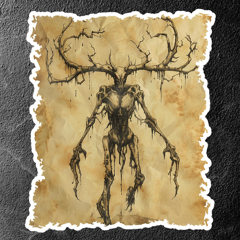 Wendigo Drawing - Vinyl Sticker – QuestBourne