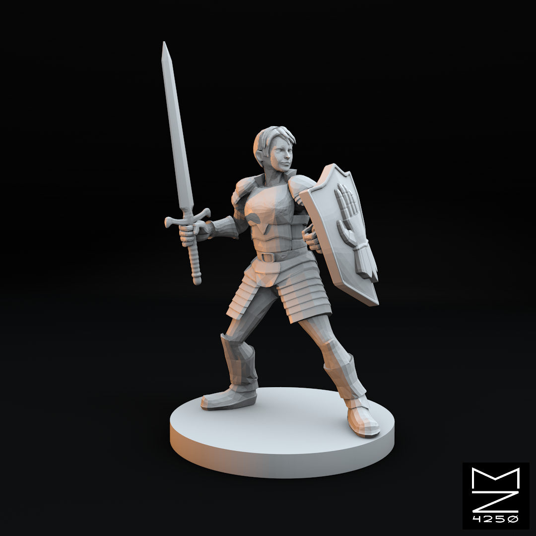 Female Human Paladin 1 Tabletop Miniature – QuestBourne