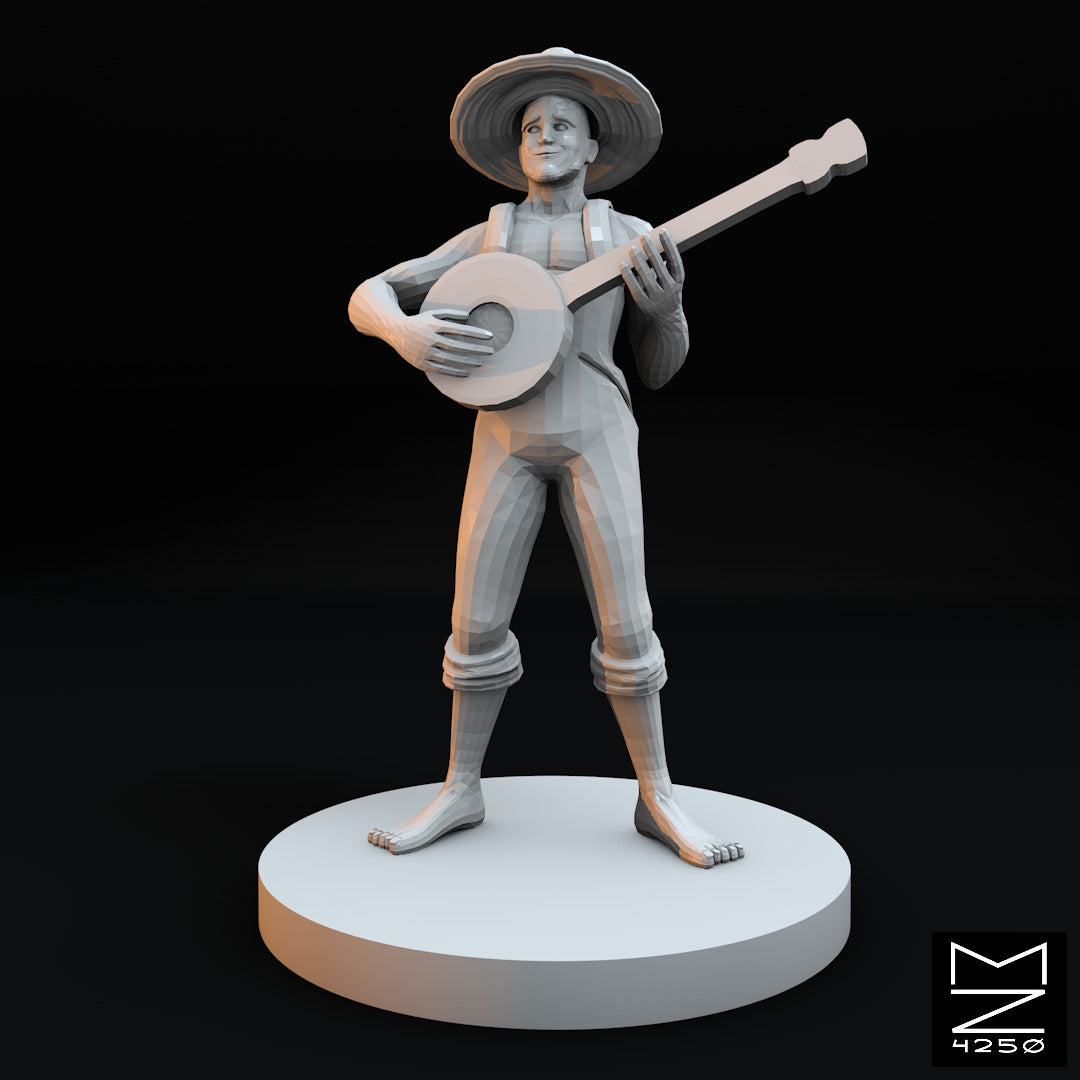 Hillbilly Bard Tabletop Miniature – QuestBourne