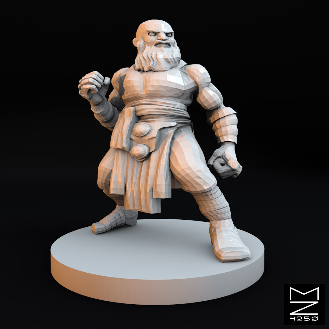 Male Dwarf Monk 2 Tabletop Miniature – QuestBourne