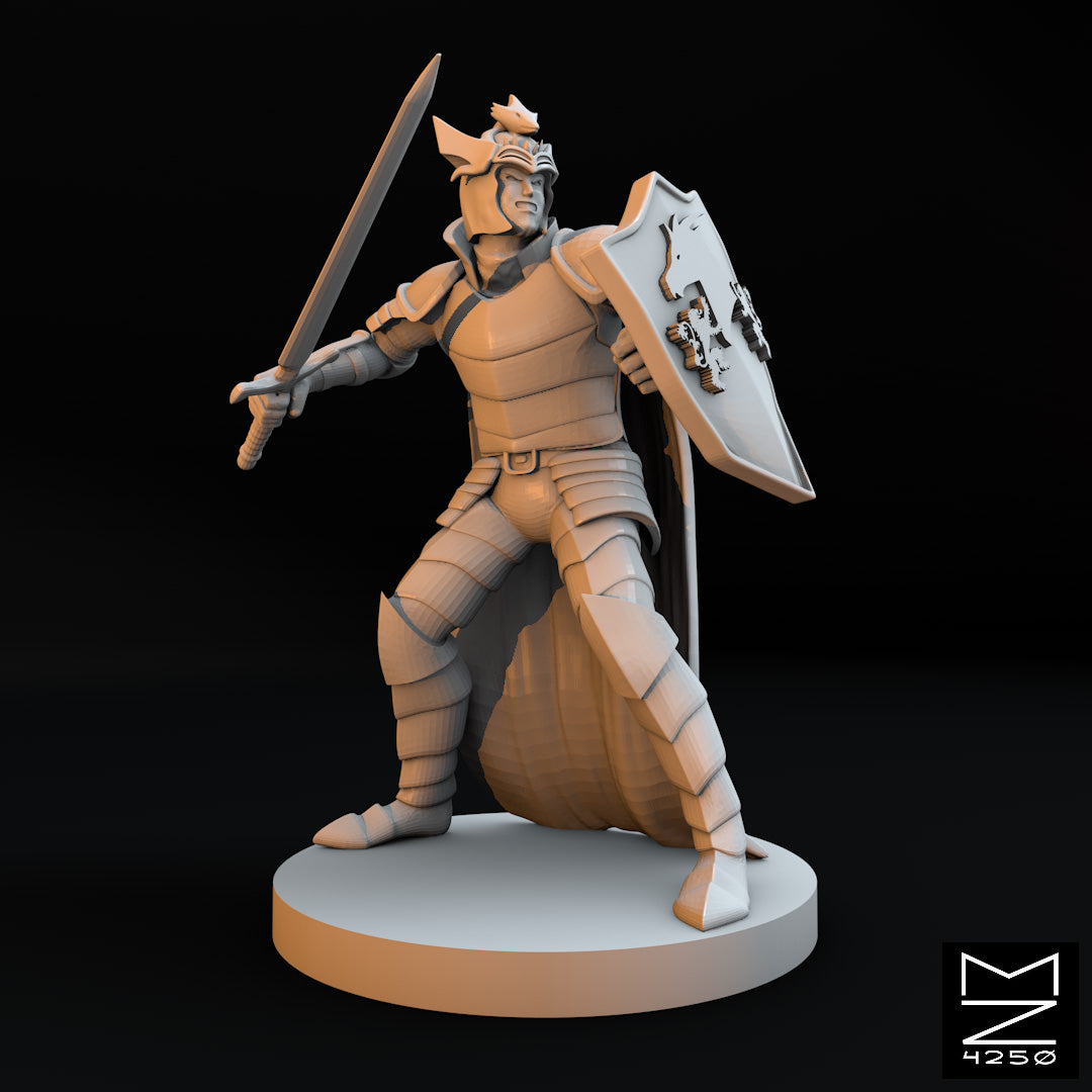 Male Human Paladin 2 Tabletop Miniature - QuestBourne