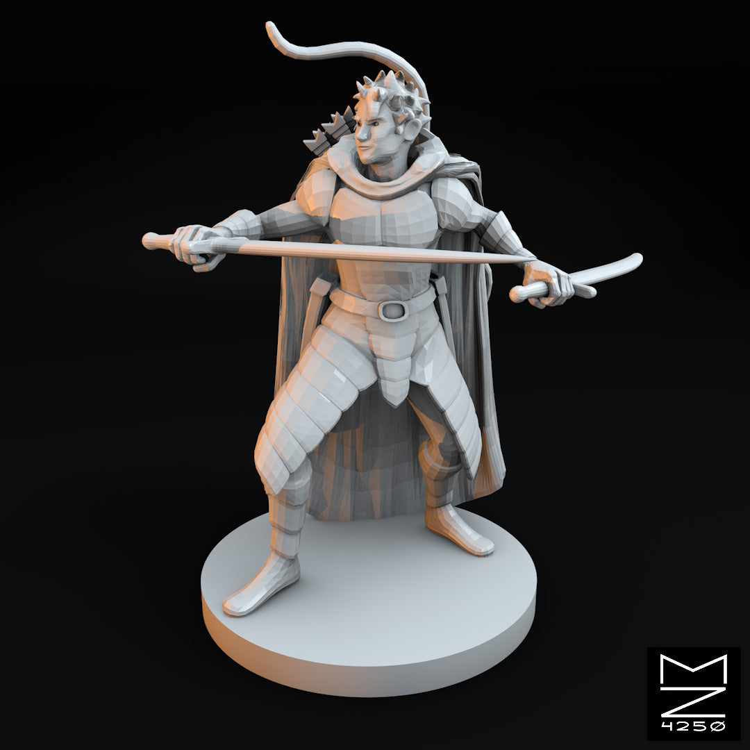 Male Human Ranger w/Dual Swords Tabletop Miniature – QuestBourne