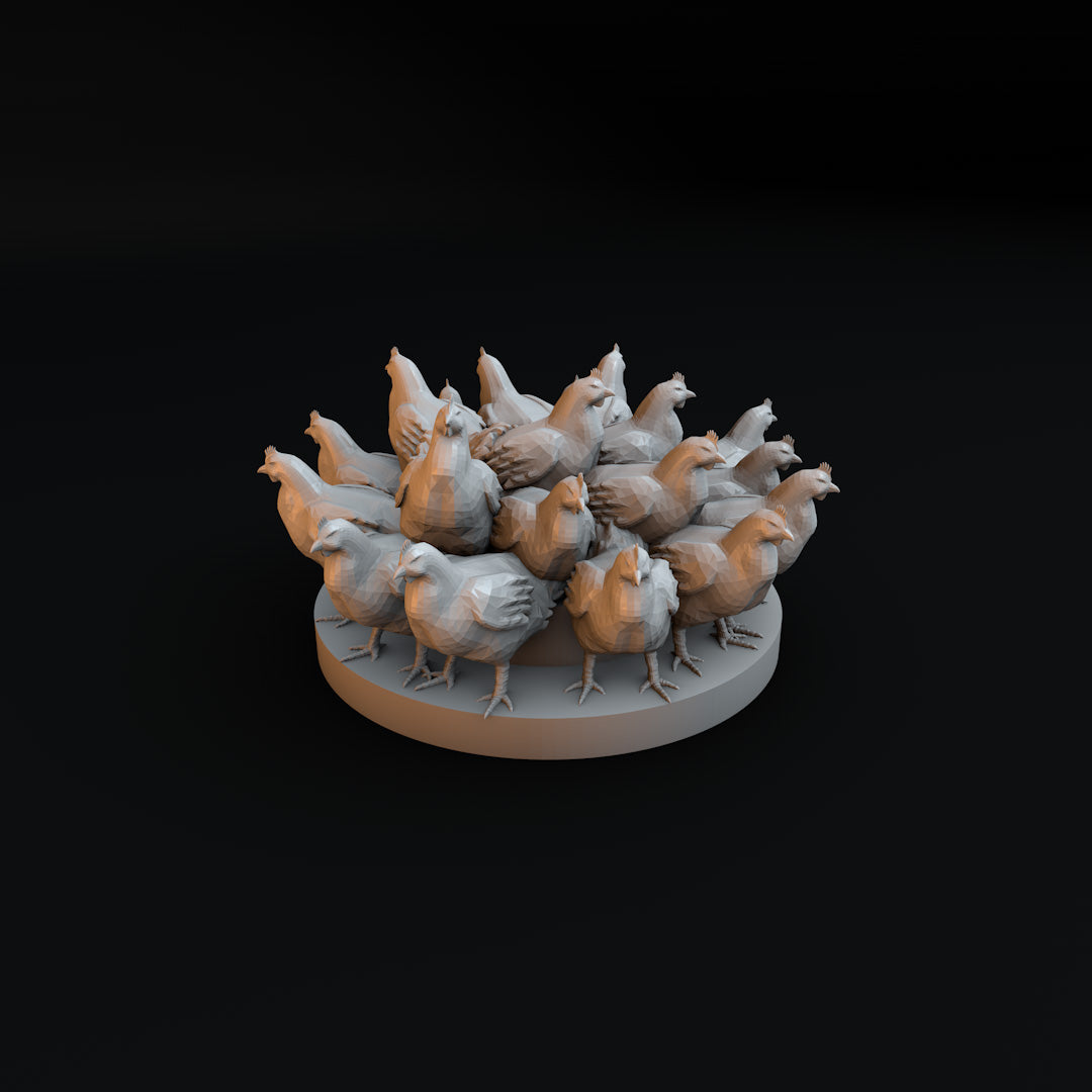 Swarm of Chickens Tabletop Miniature - QuestBourne