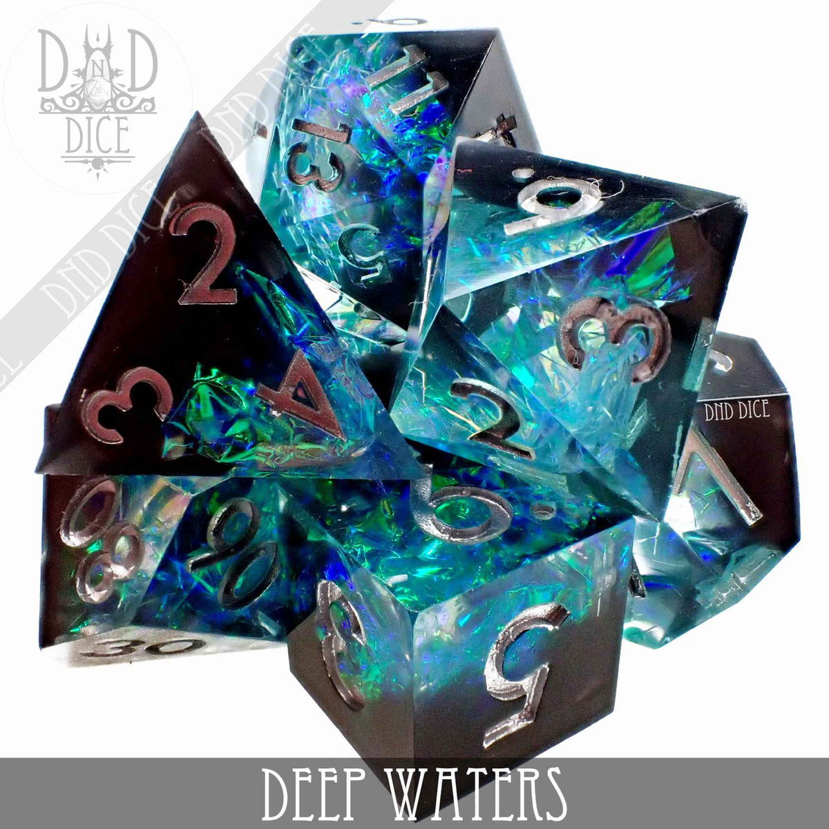 Deep Waters Handmade Dice Set - QuestBourne