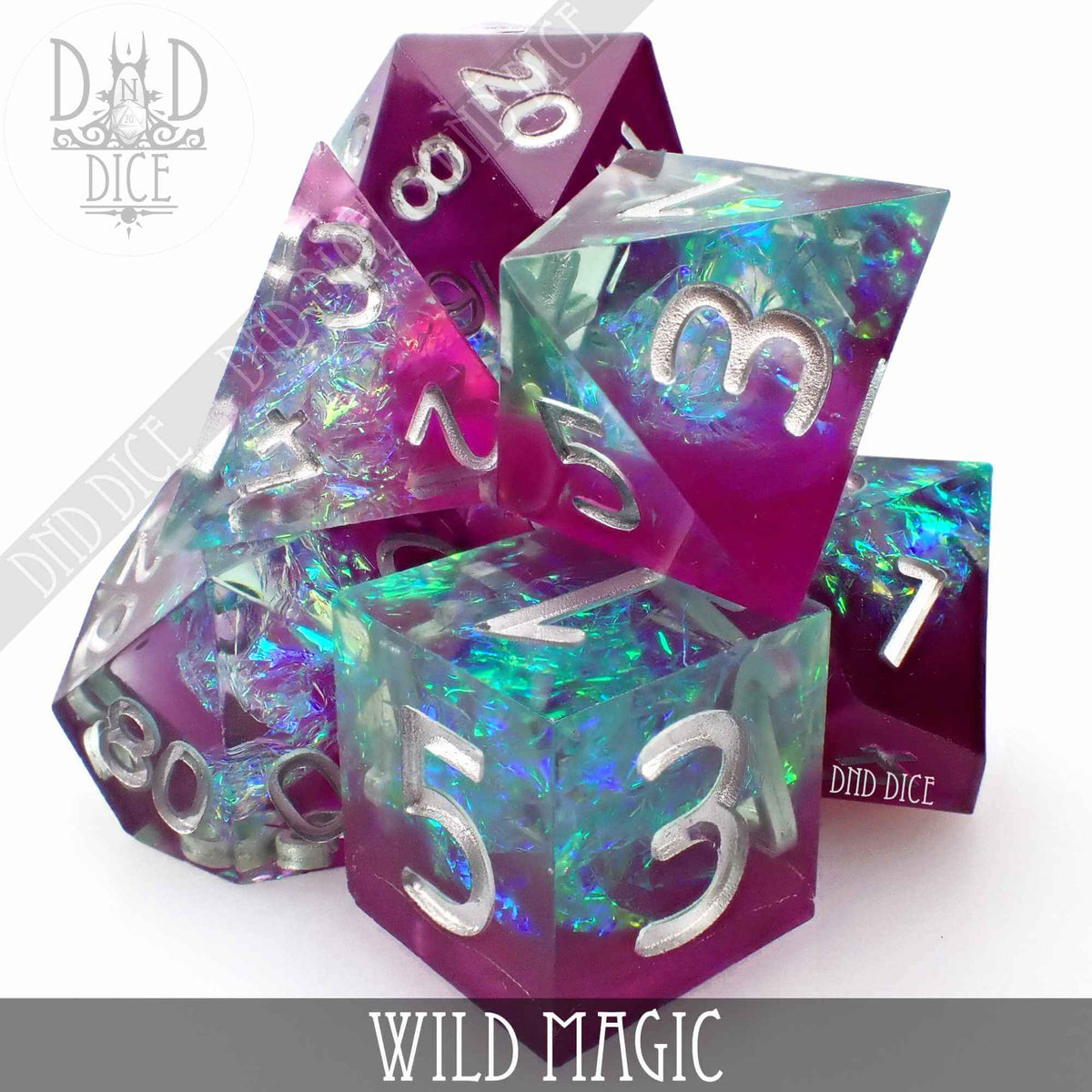 Handcrafted Wild Magic Handmade Dice Set - QuestBourne